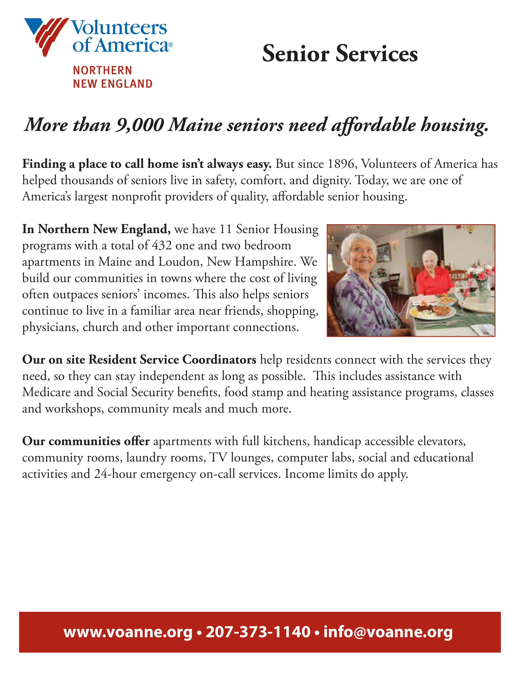 Volunteers of America NNE Booth | Maine Council on Aging
